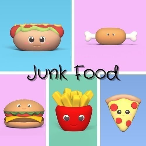 Junk Food 3D model 3D printable | CGTrader