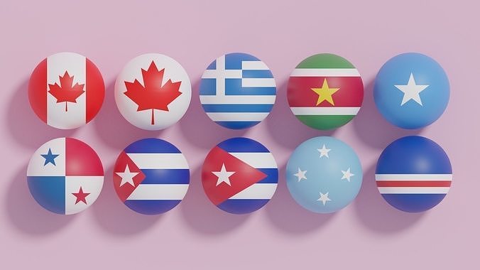 3D model Flag of Ball Collection 11 VR / AR / low-poly | CGTrader