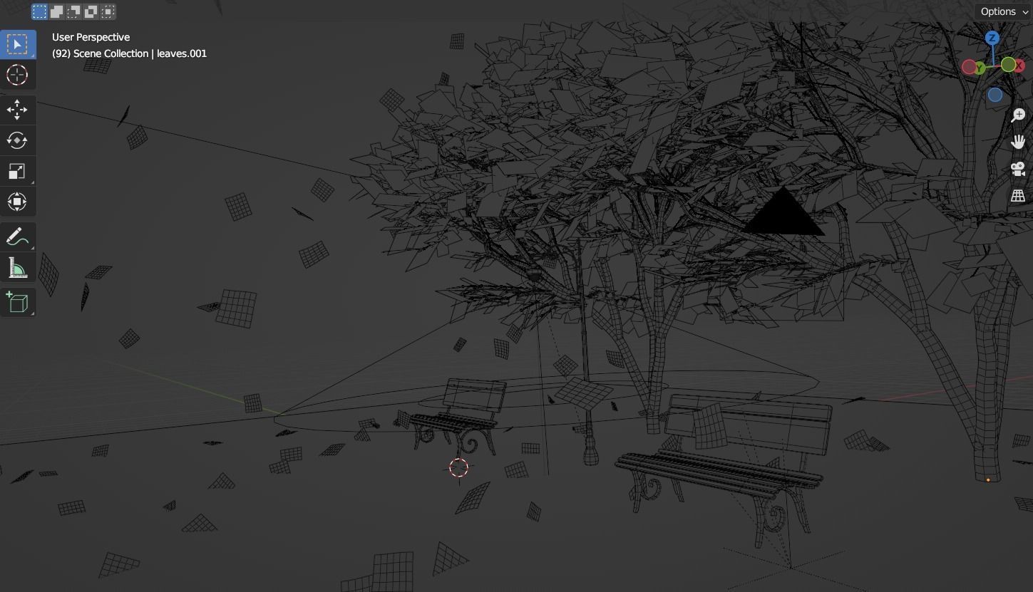 3D model Autumn Falling Leaves Project Blender VR / AR / low-poly ...