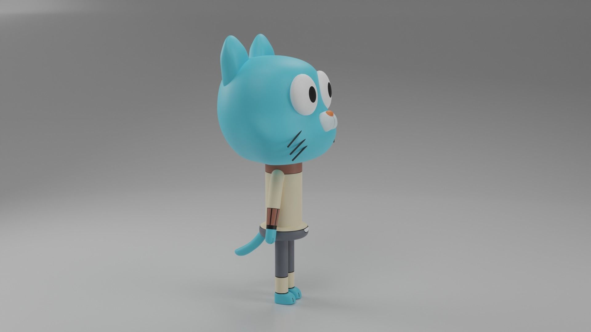 Gumball 3D Model cat with big eyes free VR / AR / low-poly 3D model ...