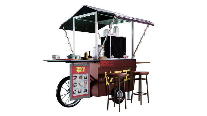 Asian Food Stand 3D model | CGTrader
