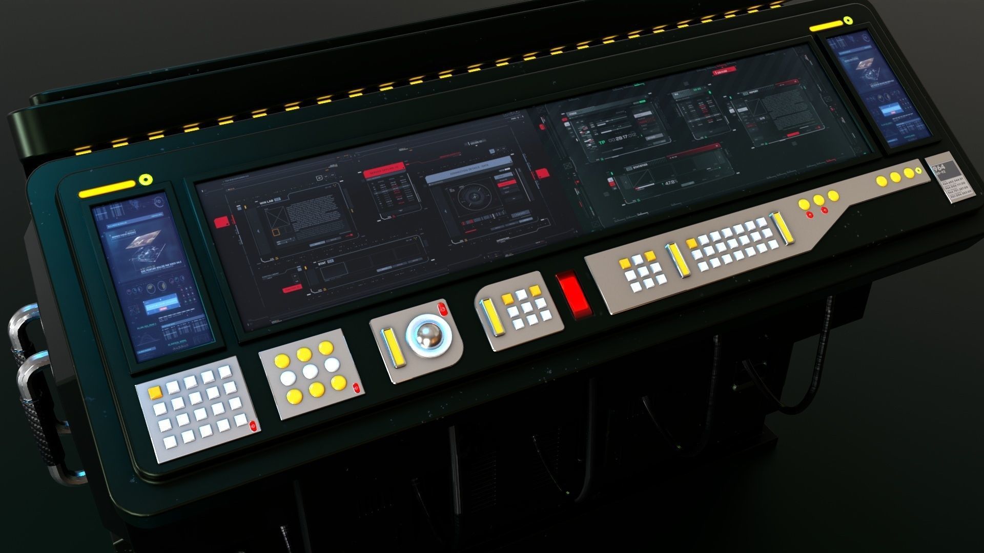 3D model Sci Fi Computer Terminal Command Bridge VR / AR / low-poly ...