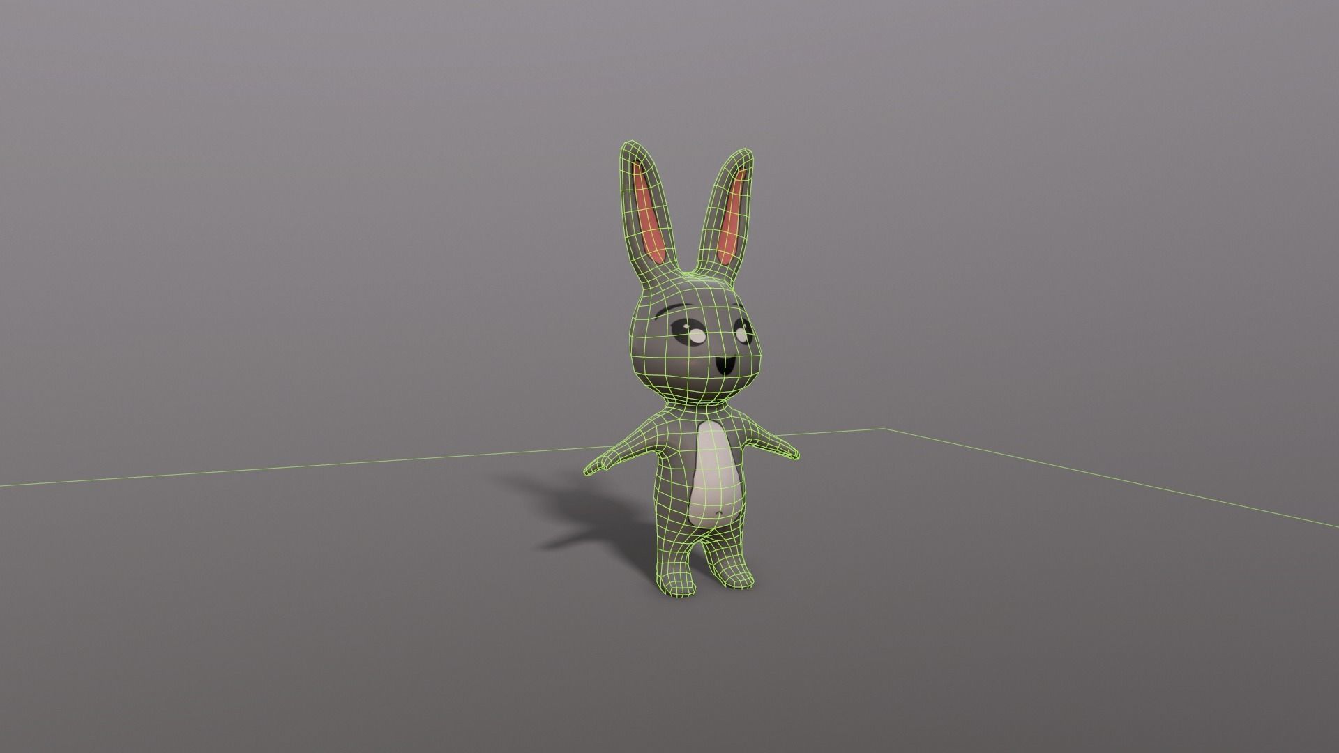 3D model Comic Rabbit Bunny Jump and Run Egypt Splatter Set VR / AR ...