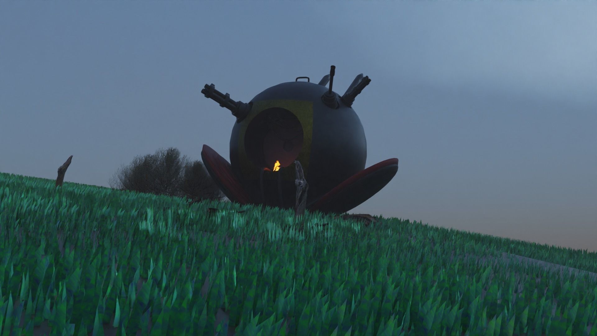 crashed spaceship 3D model | CGTrader