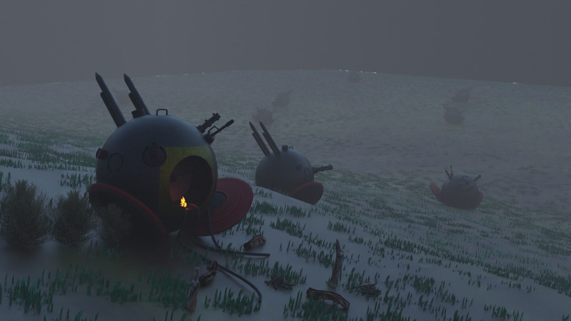 crashed spaceship 3D model | CGTrader