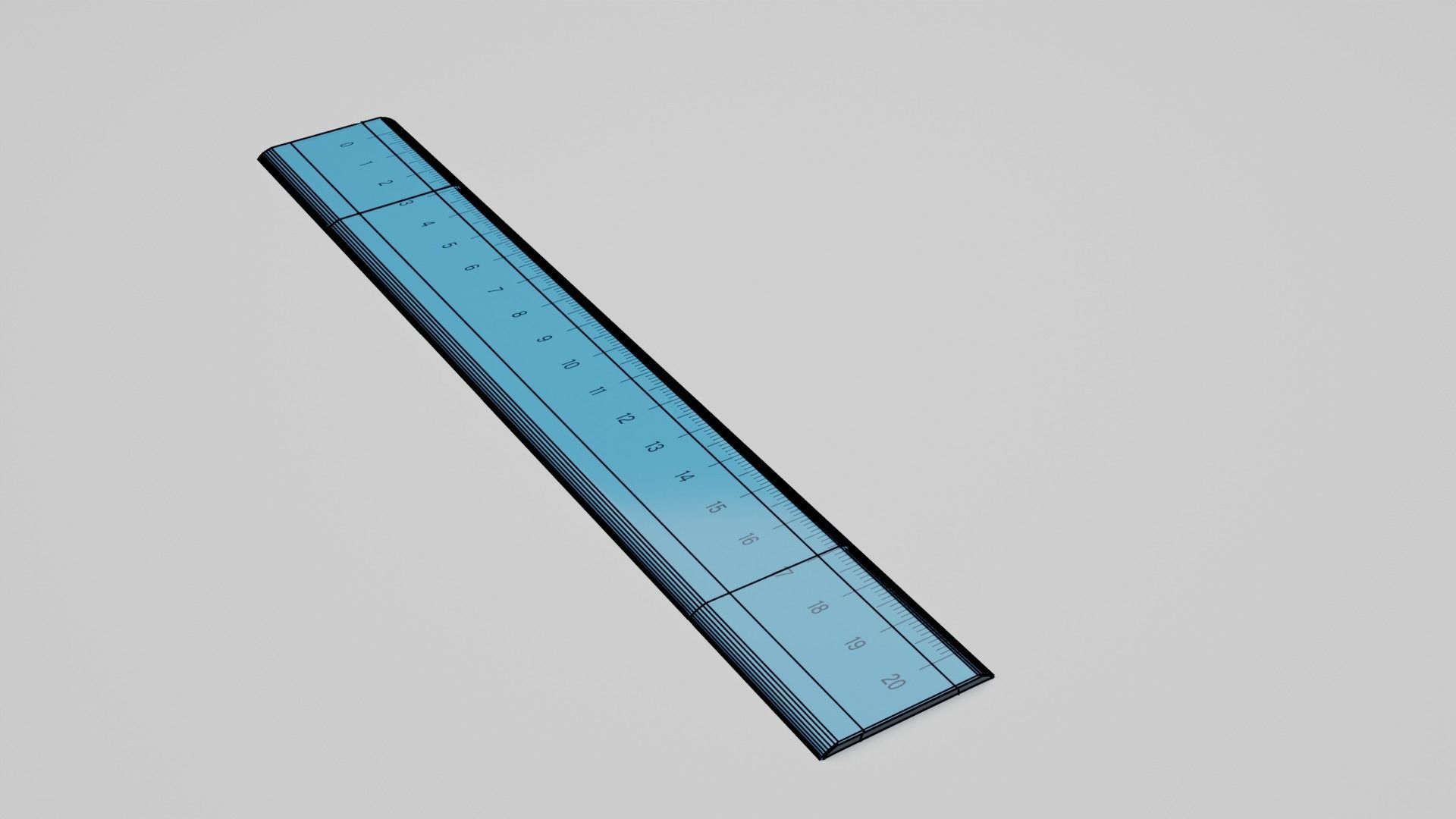 Metric Ruler 20 cm 3D model | CGTrader