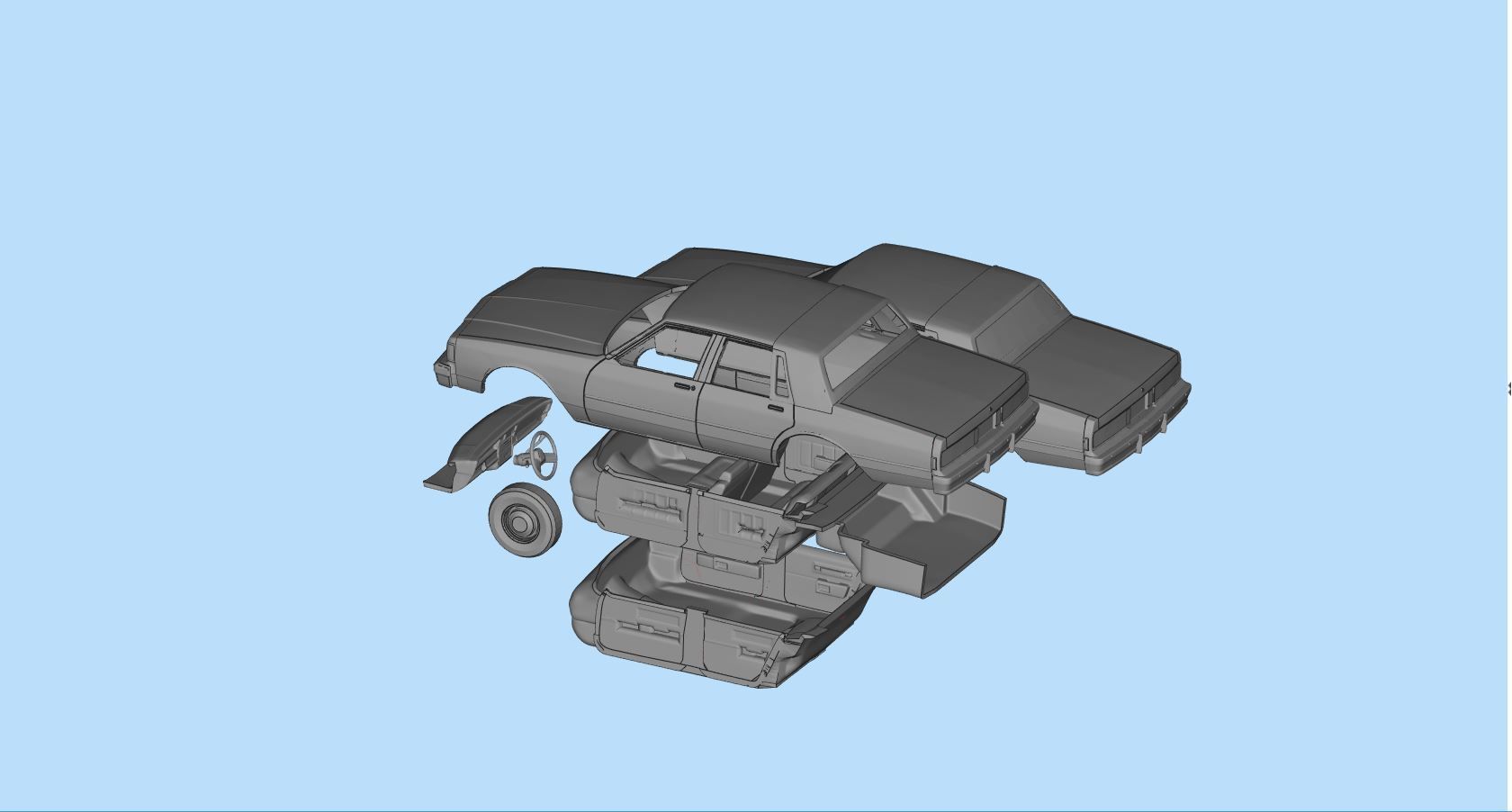 STL printable RC car Chevy Caprice Brougham LS 3D model 3D printable ...