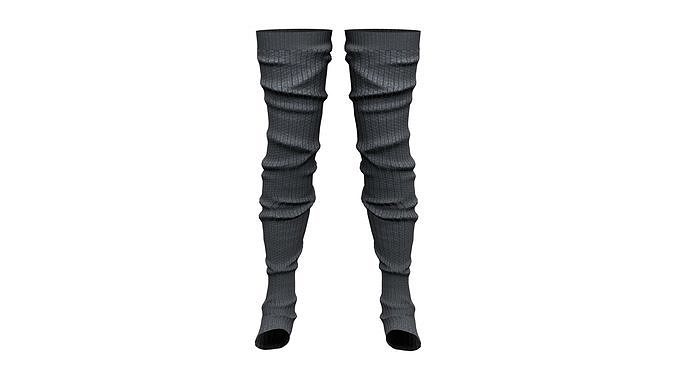 3D model Flat Feet Thigh High Leg Warmer Socks VR / AR / low-poly ...