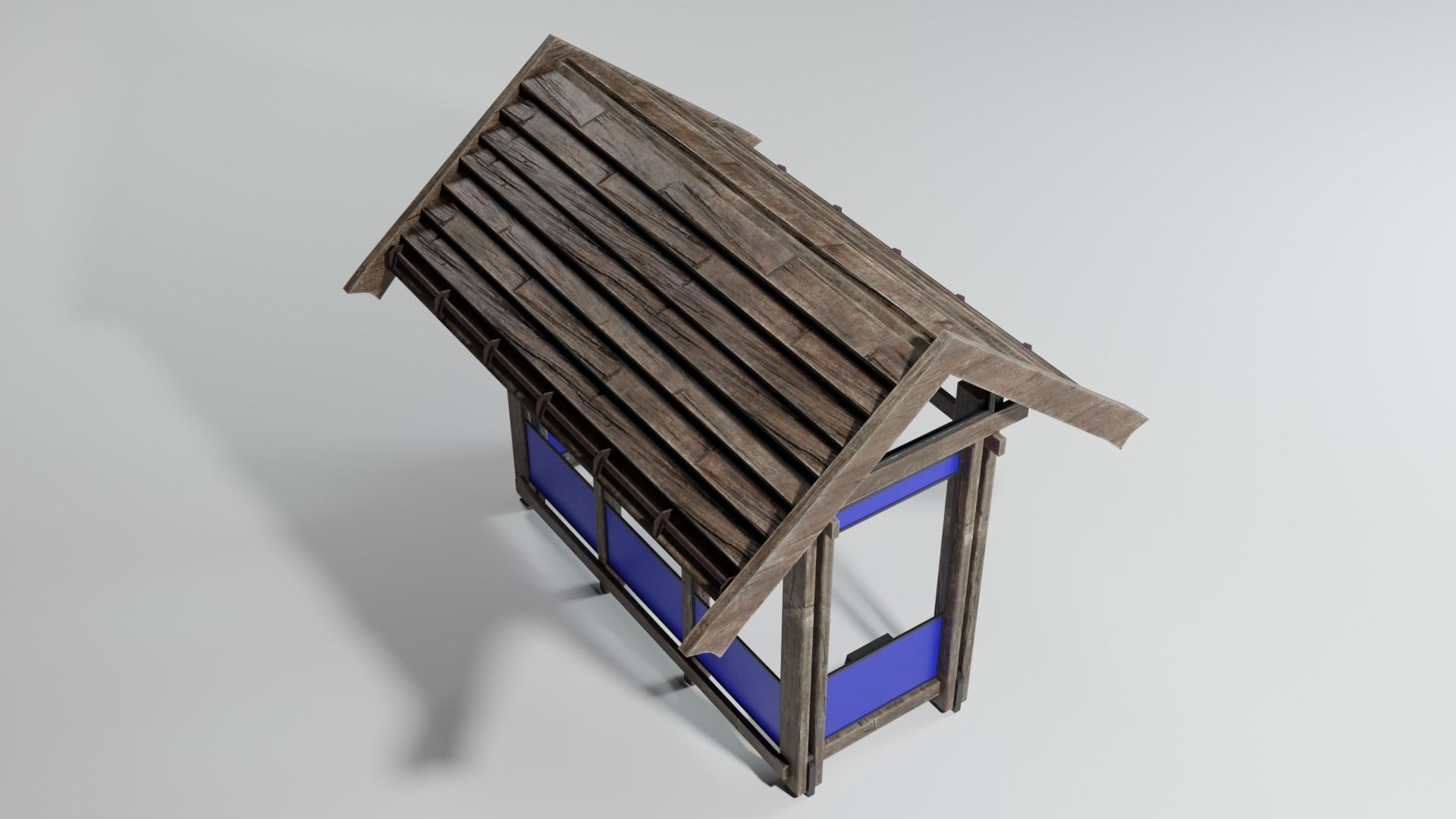 3D model Wooden bus stop VR / AR / low-poly | CGTrader