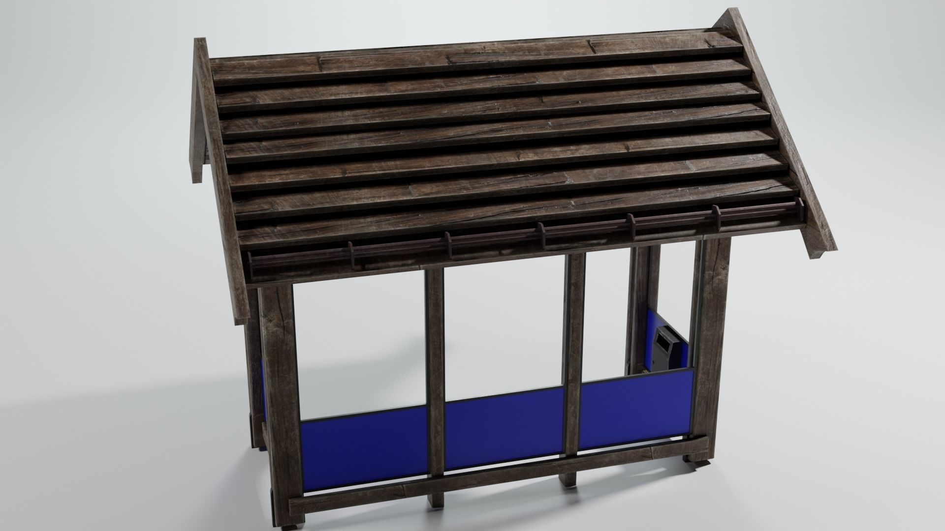 3D model Wooden bus stop VR / AR / low-poly | CGTrader