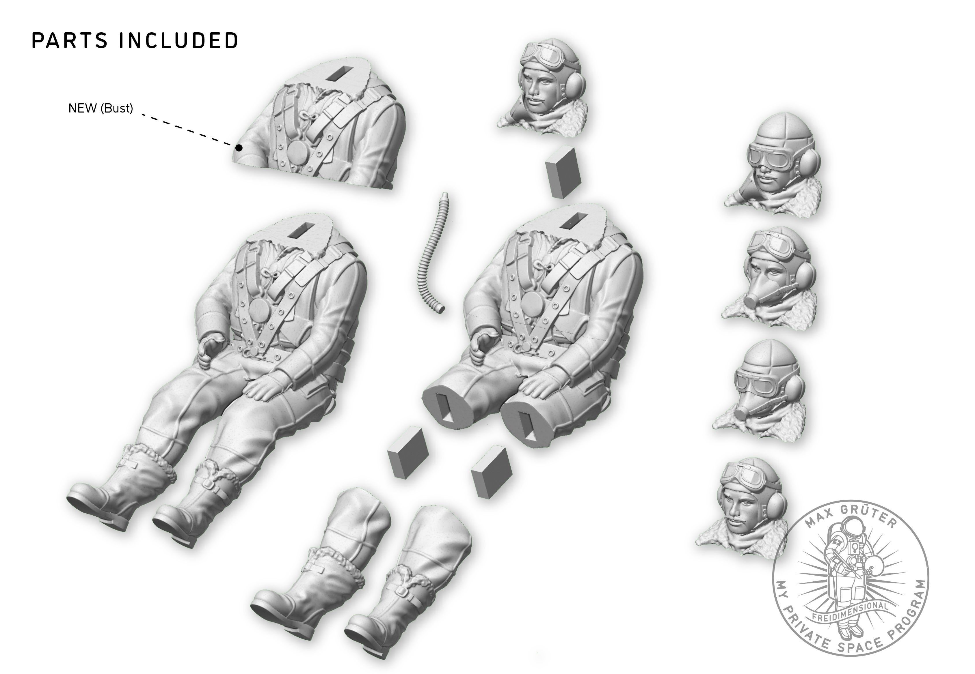 Vintage RAF Airman 3D model 3D printable | CGTrader