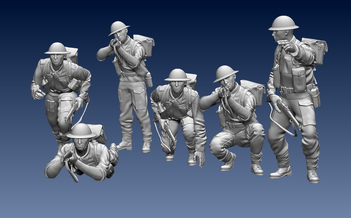 British soldiers ww2 3D model 3D printable | CGTrader