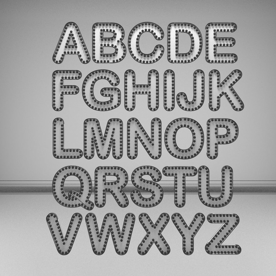Lit Typography Collection 3D model | CGTrader