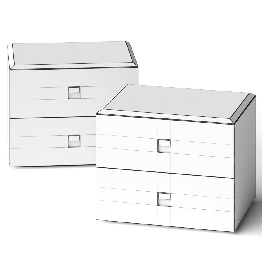 Flexform Rafael Nightstand Bedside Table 3D model | CGTrader