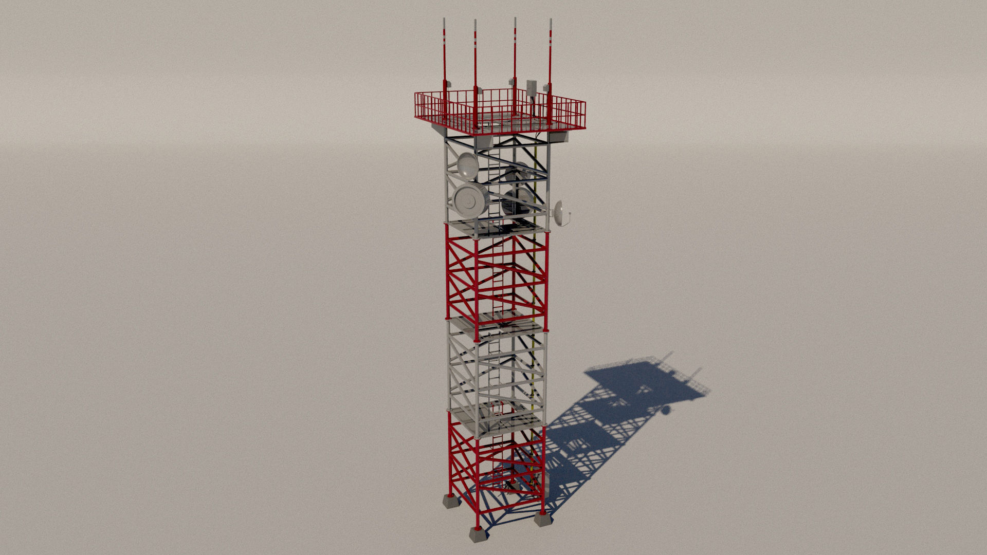 Antenna Tower 3D model 3D printable | CGTrader