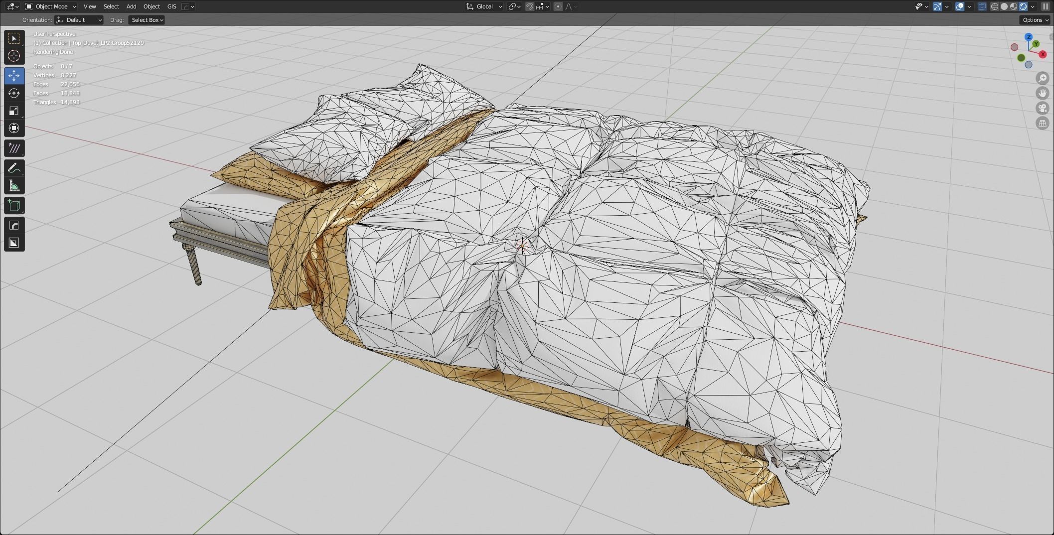 3D model Brouilli Bed - low poly bed VR / AR / low-poly | CGTrader