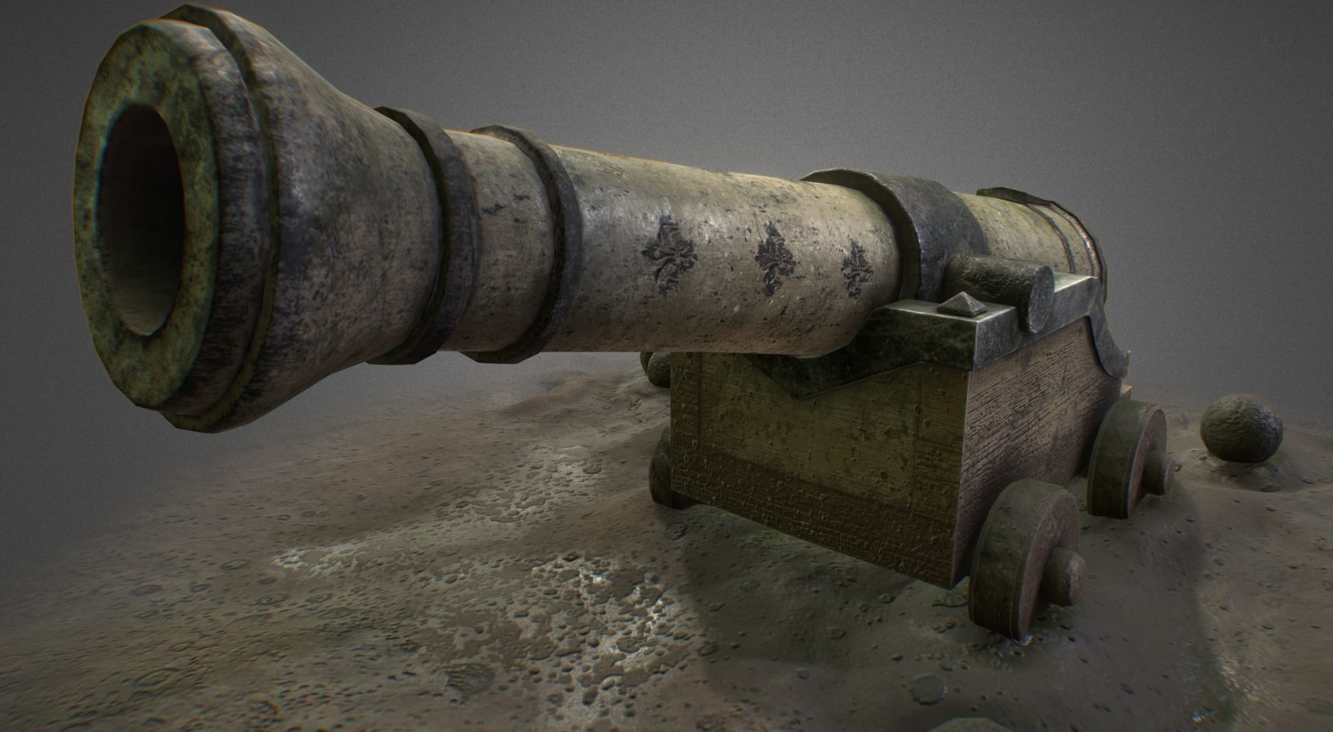 3D model Gunpowder Artillery Cannon VR / AR / low-poly | CGTrader