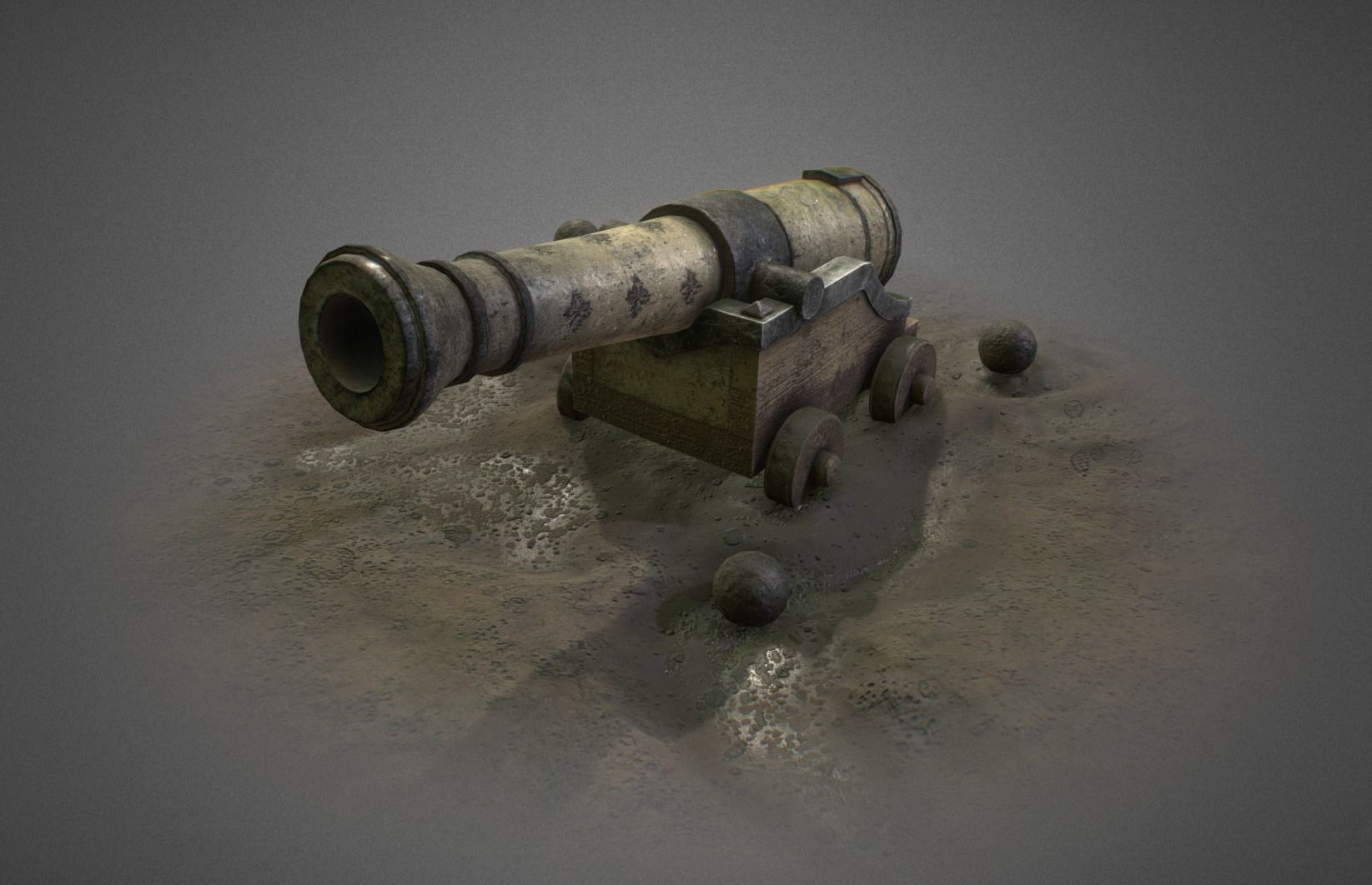 3D model Gunpowder Artillery Cannon VR / AR / low-poly | CGTrader
