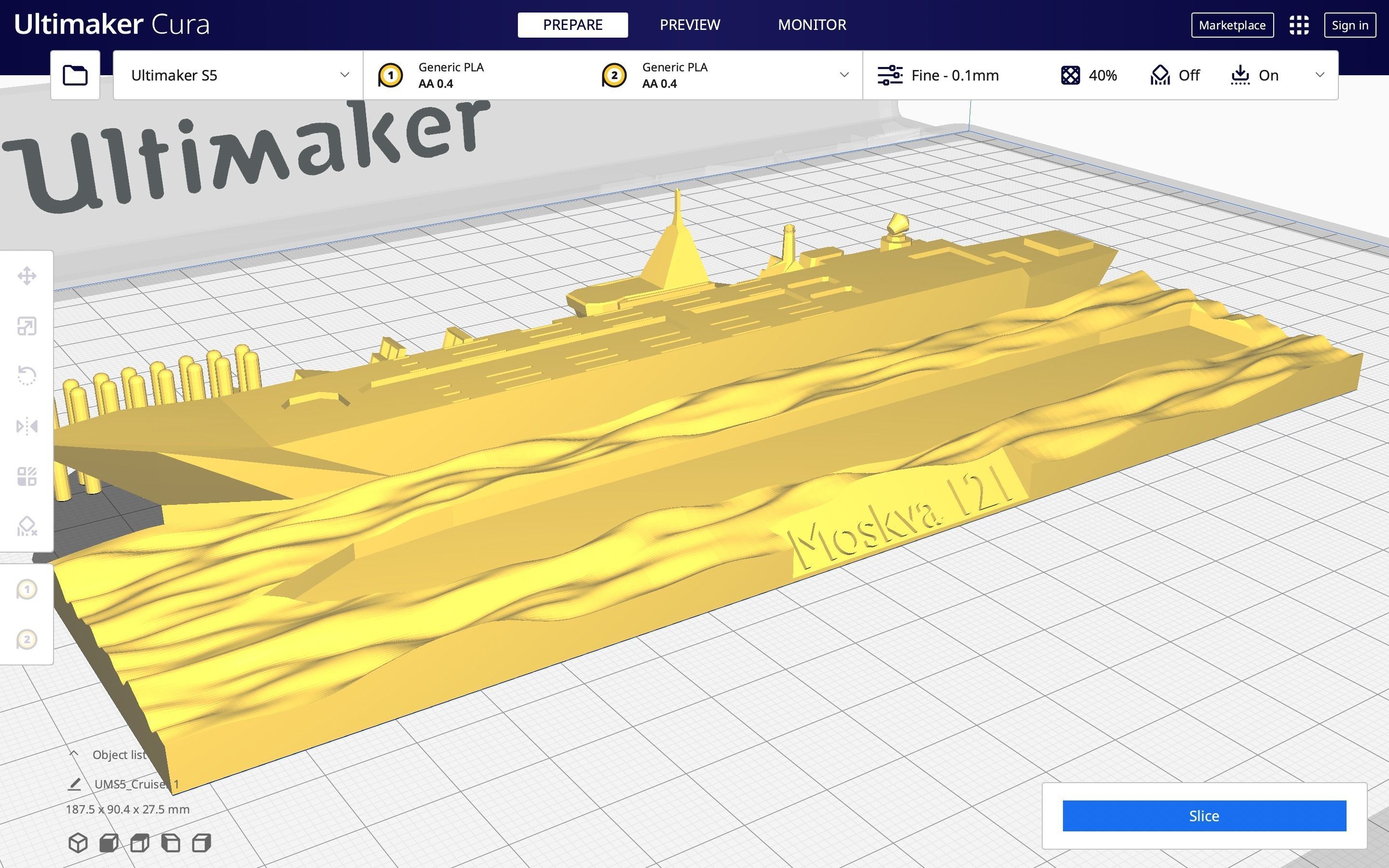 Navy Cruiser Moskva Slava 3D model 3D printable | CGTrader