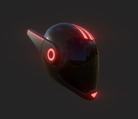 3D model futuristic helmet low poly VR / AR / low-poly | CGTrader