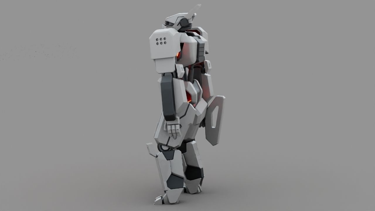 Fighter robot rigged - animated character 3D model animated rigged ...