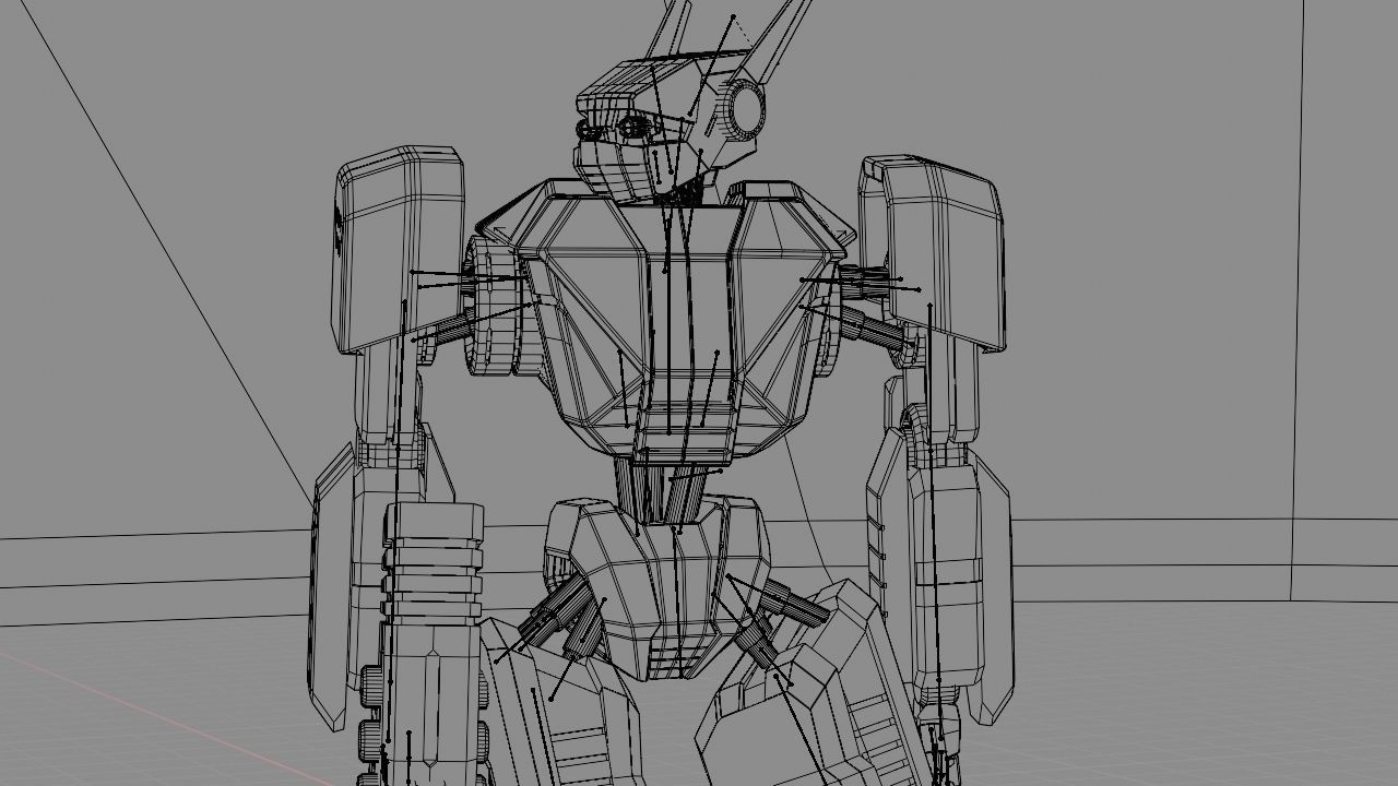 Fighter robot rigged - animated character 3D model animated rigged ...