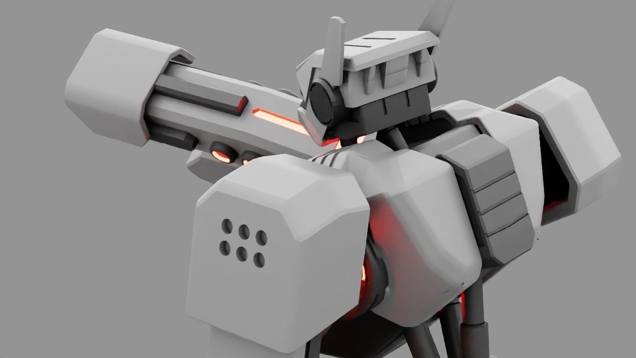 Fighter robot rigged - animated character 3D model animated rigged ...