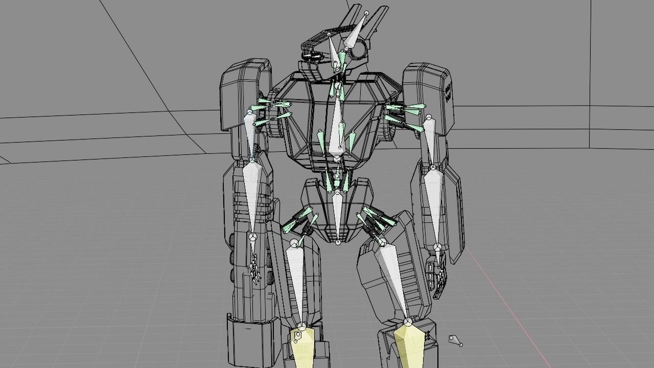 Fighter robot rigged - animated character 3D model animated rigged ...
