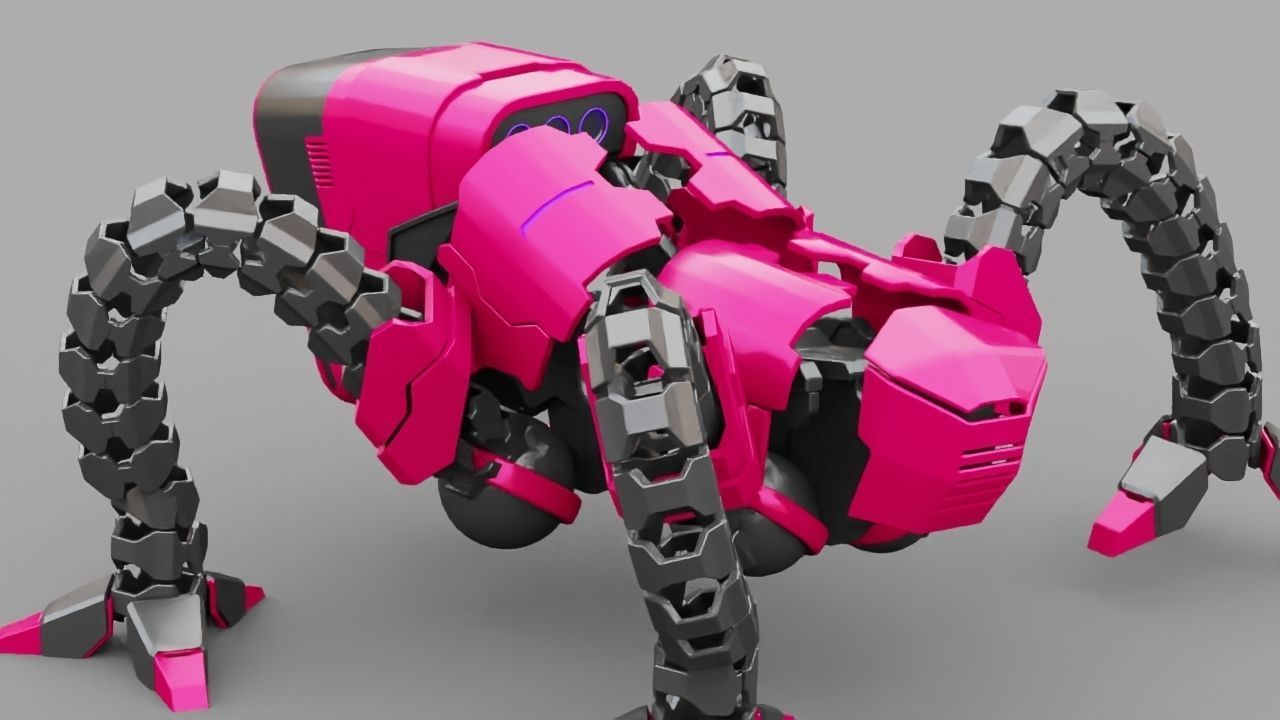 Octopus robot rigged - animated character 3D model animated rigged ...