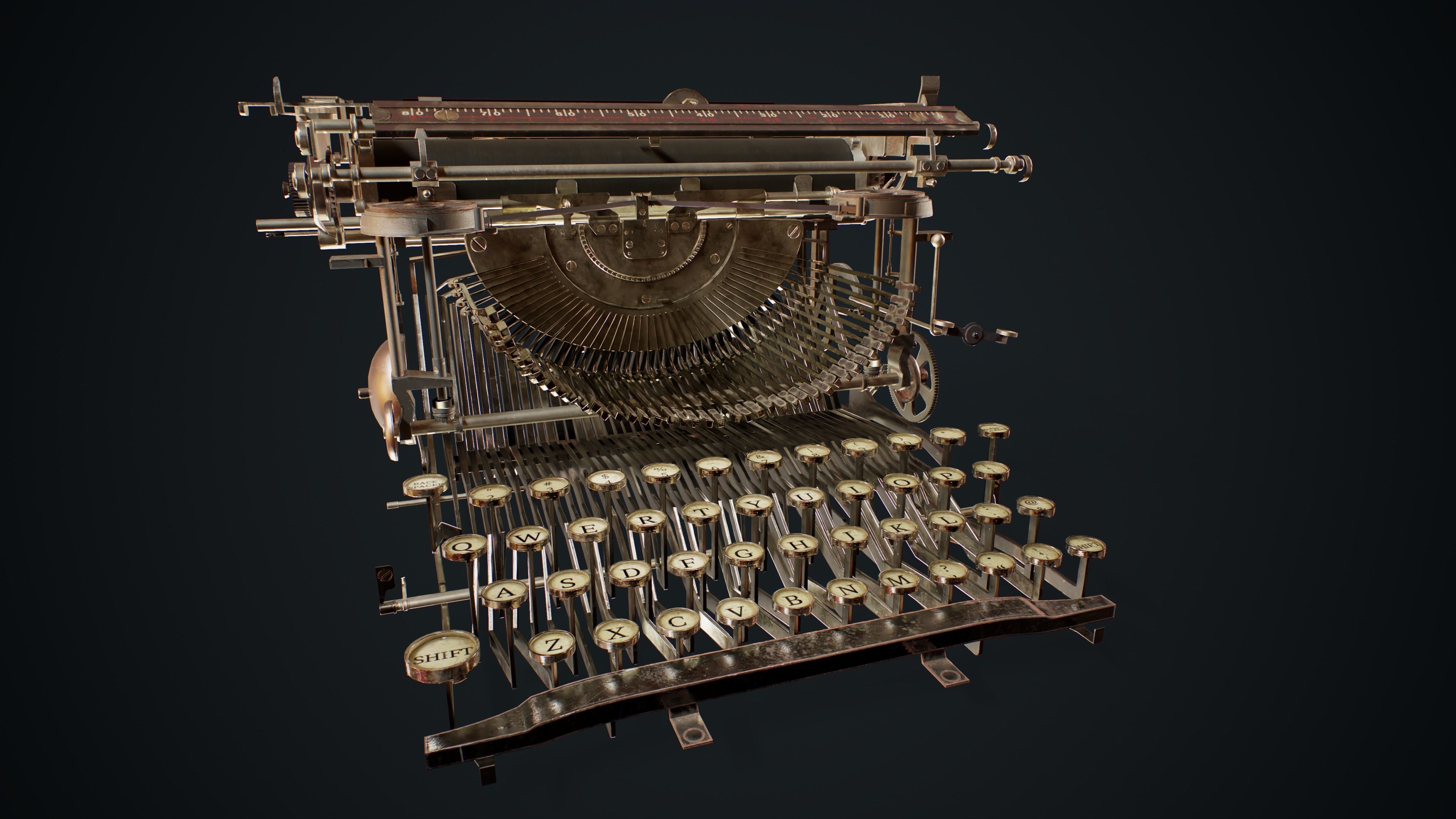 3D model Underwood Typewriter VR / AR / low-poly | CGTrader