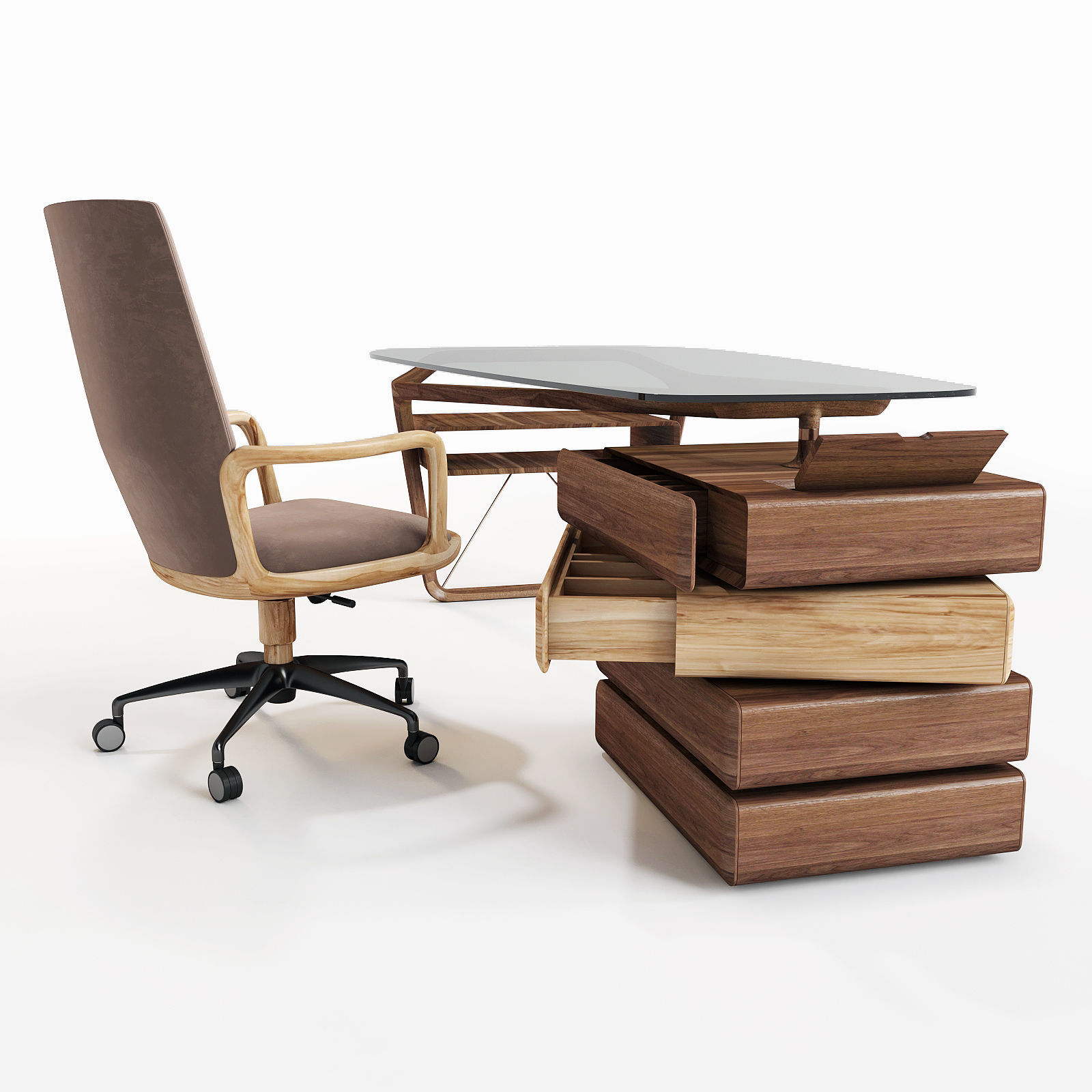 Ceccotti Collezioni Desk Omaggio and ArmChair Vossia Mid 3D model ...