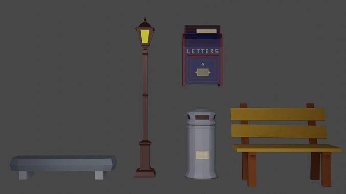Urban street city pack free VR / AR / low-poly 3D model | CGTrader