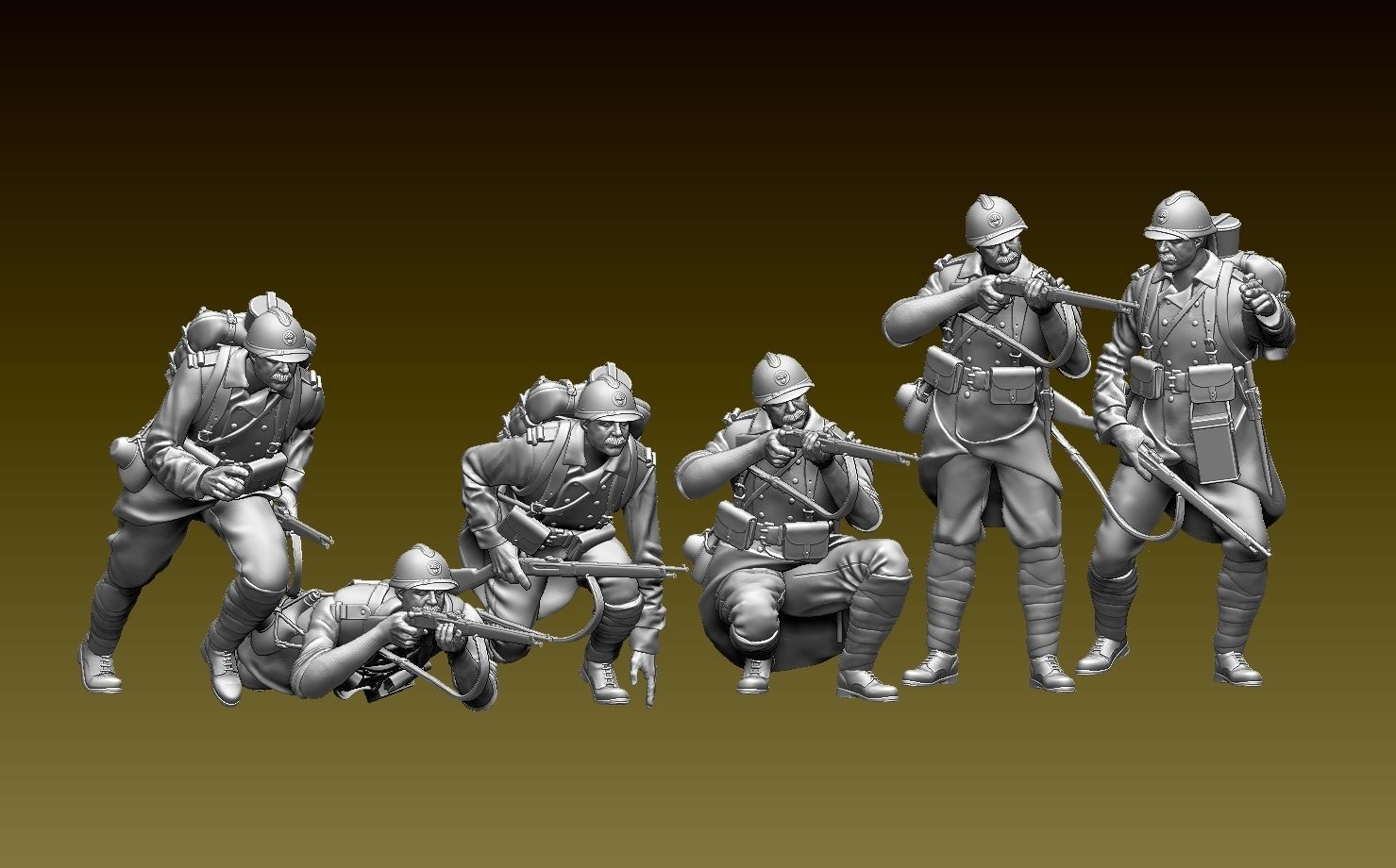 French soldier ww1 3D model 3D printable | CGTrader