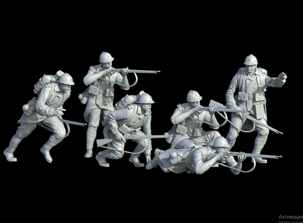 French soldier ww1 3D model 3D printable | CGTrader