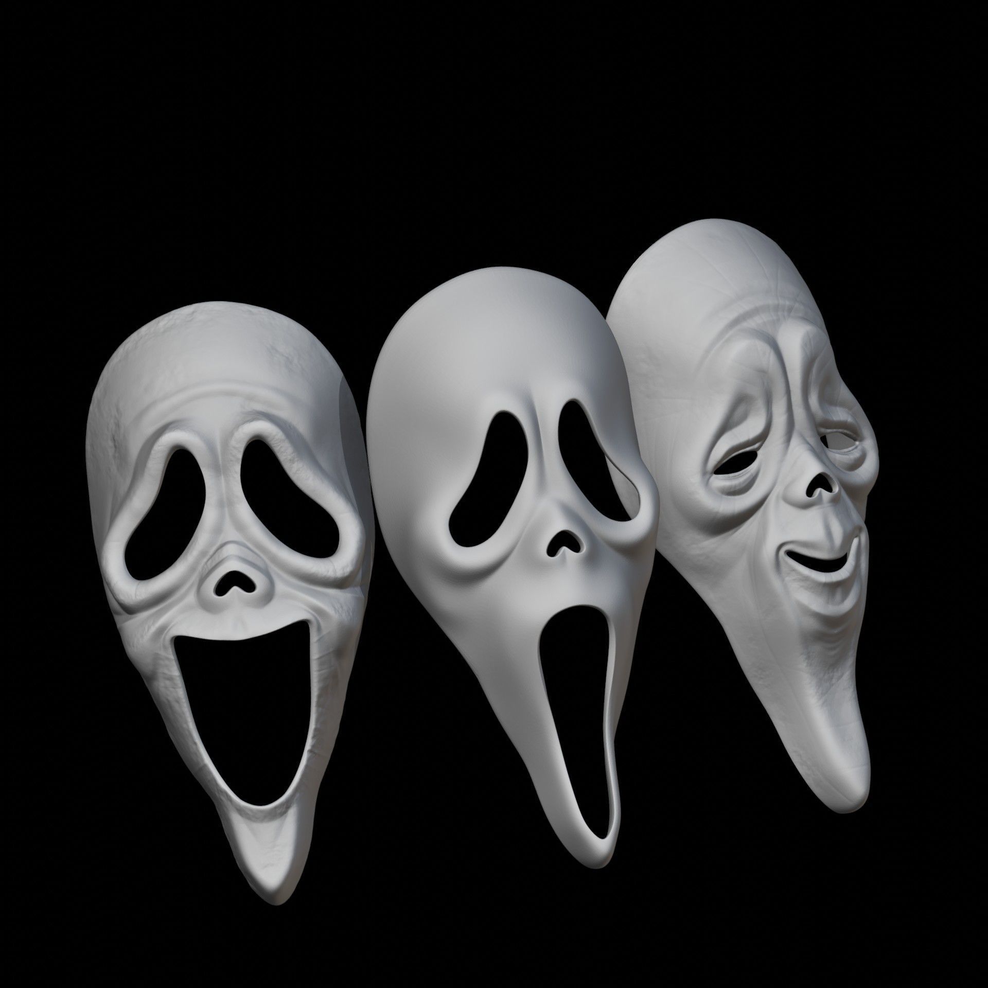 Scream and Scarry Movie Ghost Face Mask Replica Printable STL 3D model ...
