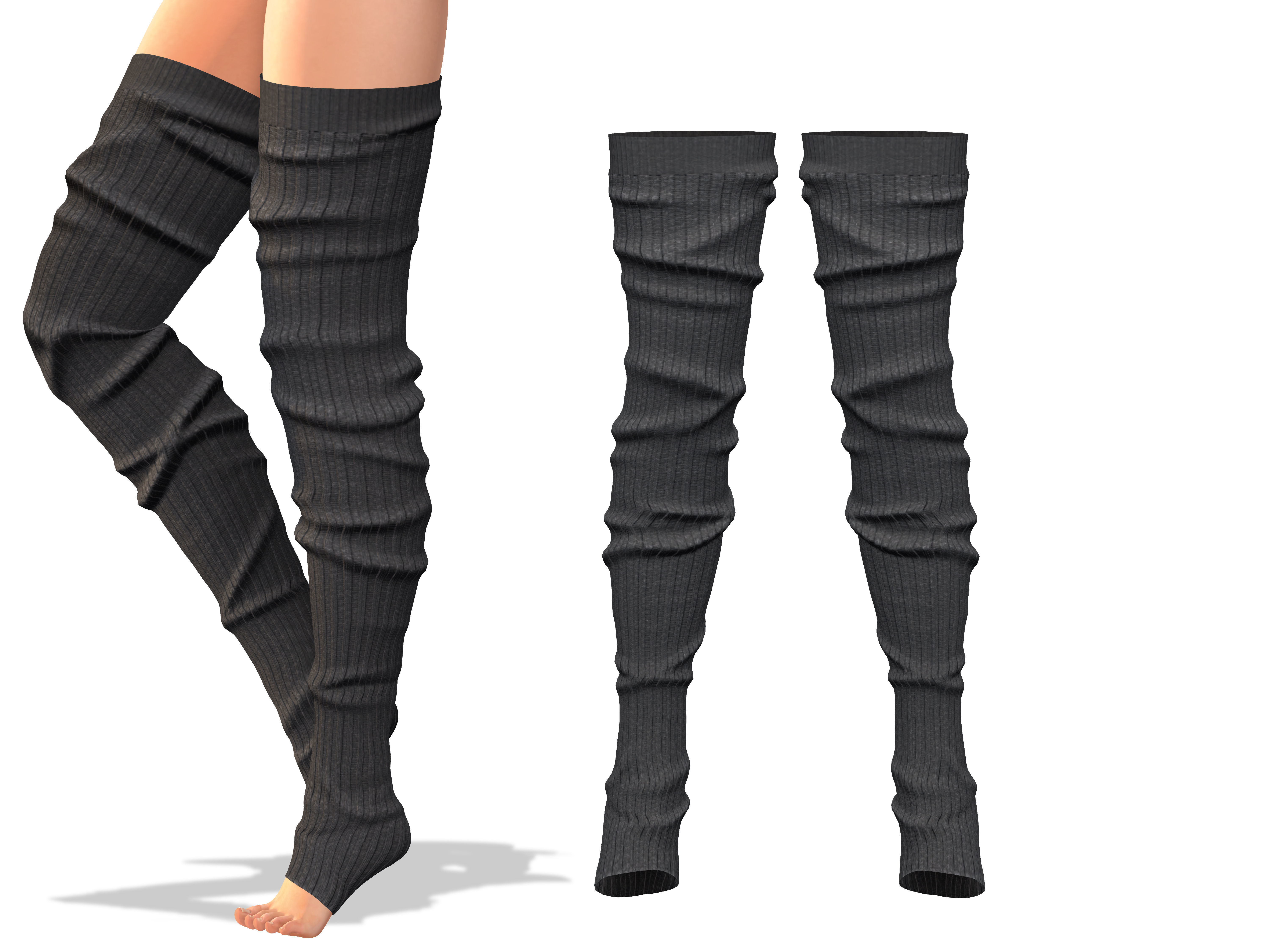 3D model High Heel Feet Thigh High Leg Warmer Socks VR / AR / low-poly ...