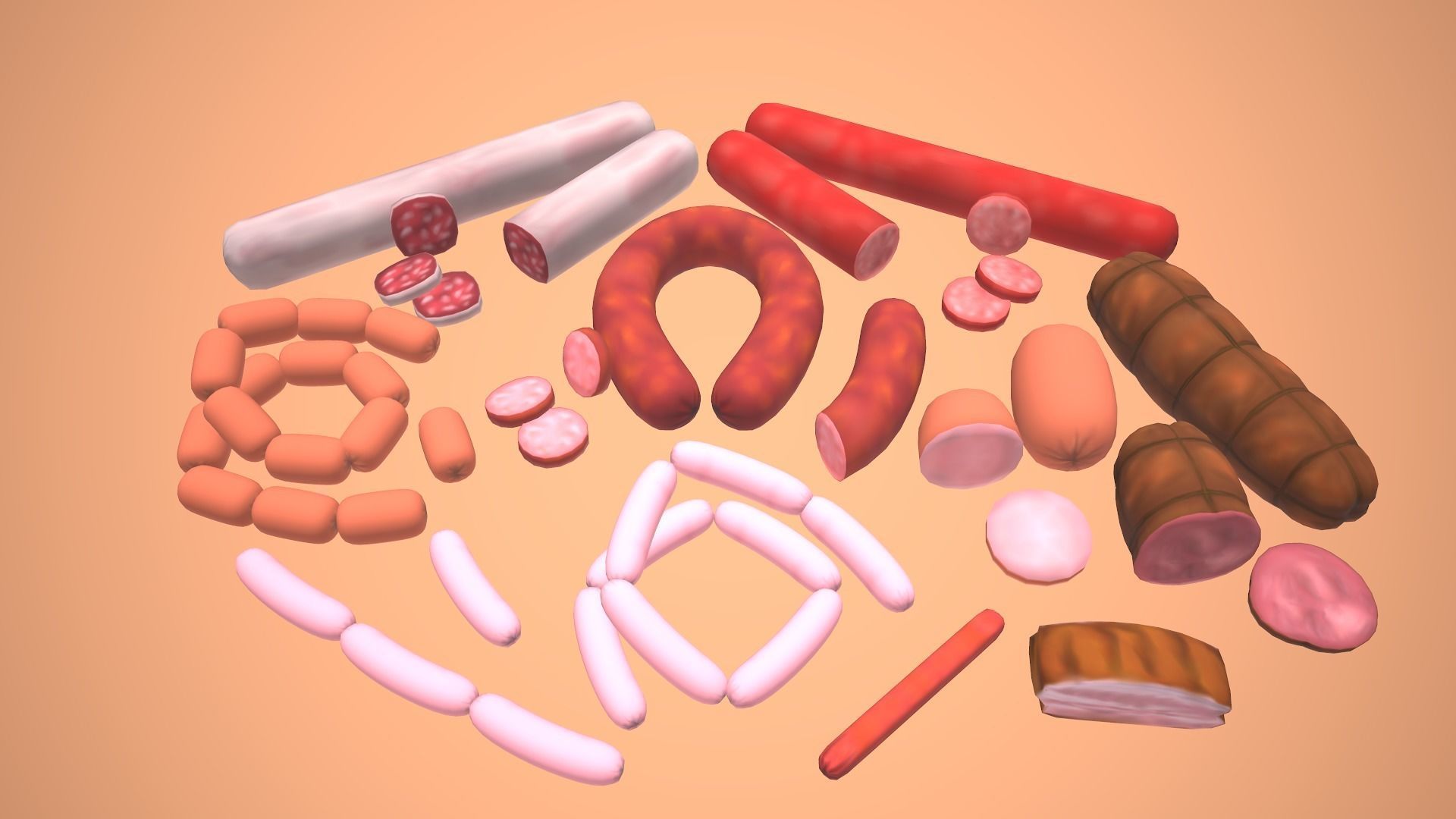 3D model Meat - Stylized Food Pack VR / AR / low-poly | CGTrader
