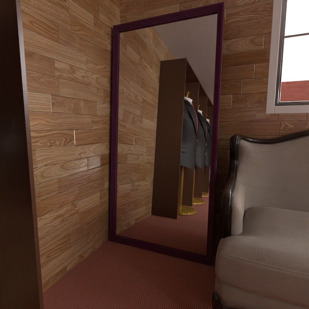 Simple Standing Mirror 3D model | CGTrader