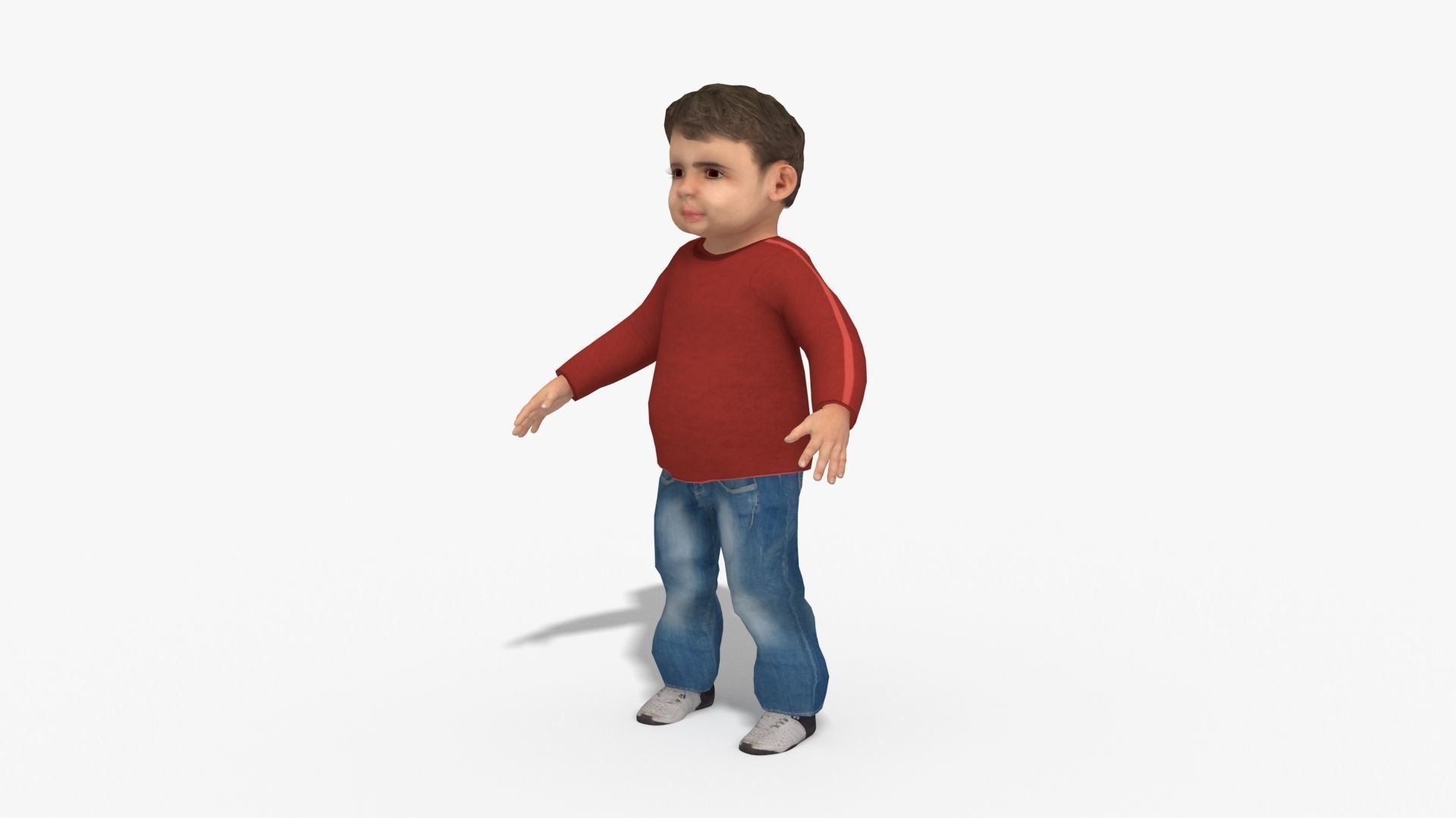 3D model Caucasian Toddler Boy Child Kid RIGGED VR / AR / low-poly ...