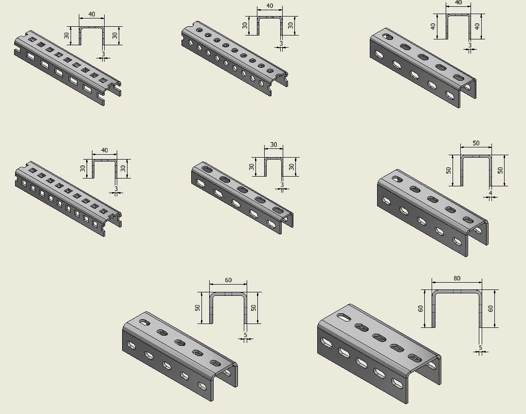 3D model Metal framing U cross section VR / AR / low-poly | CGTrader