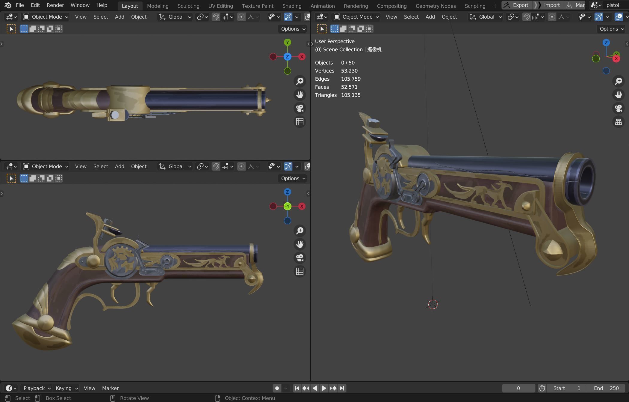 Caitlyn s pistol from arcane free 3D model | CGTrader