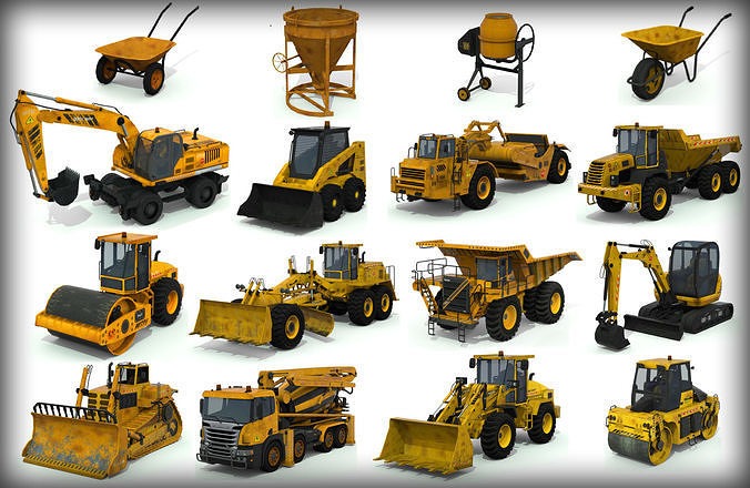 3D model Construction Vehicles Pack VR / AR / low-poly | CGTrader