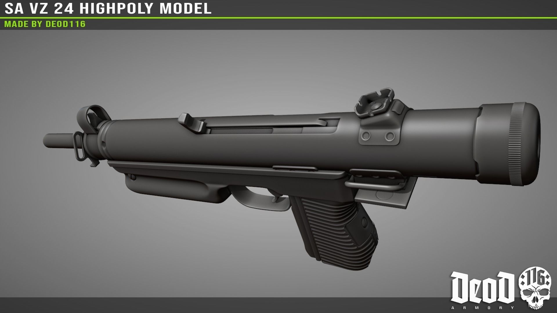 SA VZ 24 SMG Highpoly model 3D model | CGTrader