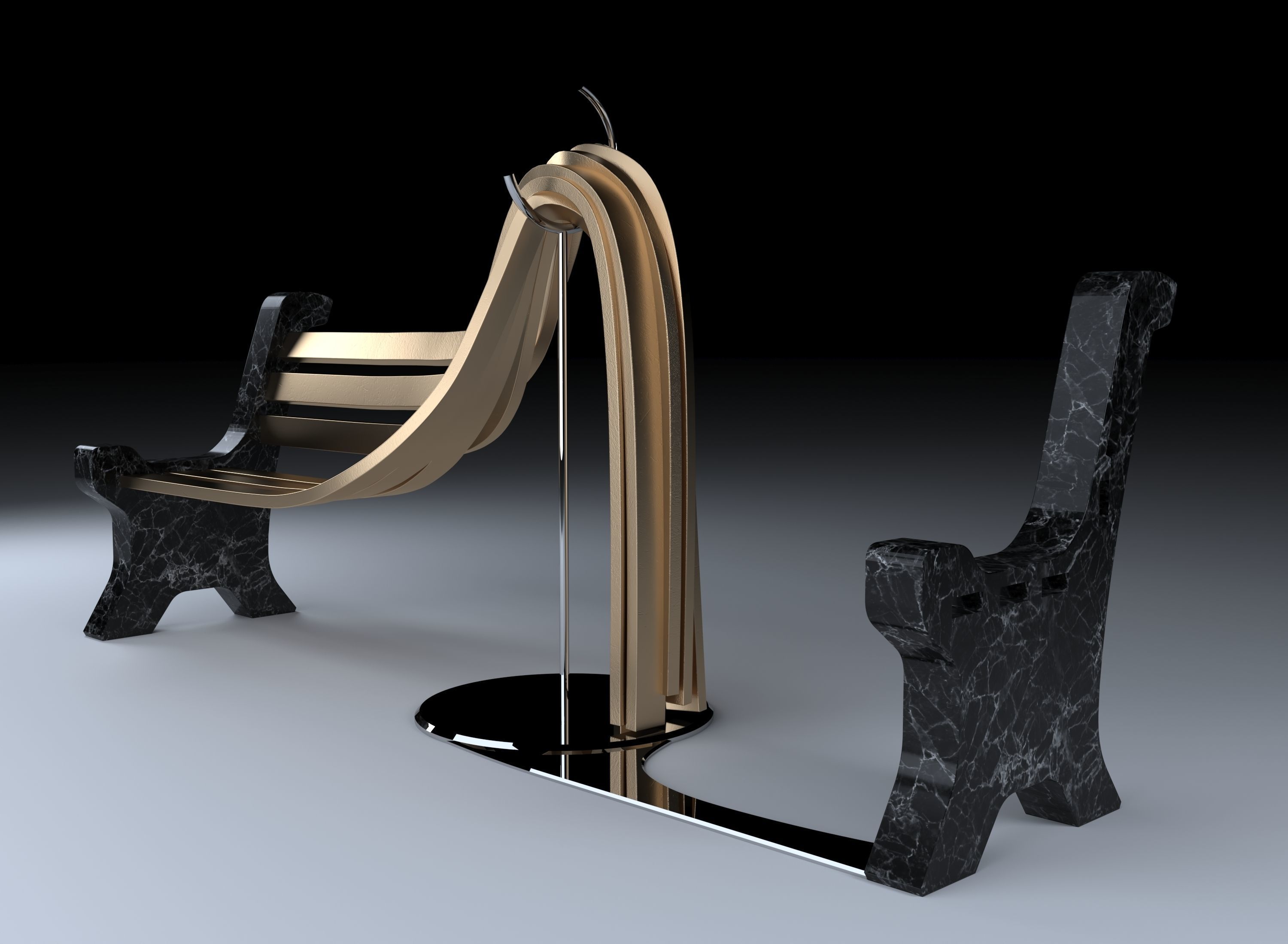 Artistic Bench Figure 3D model | CGTrader