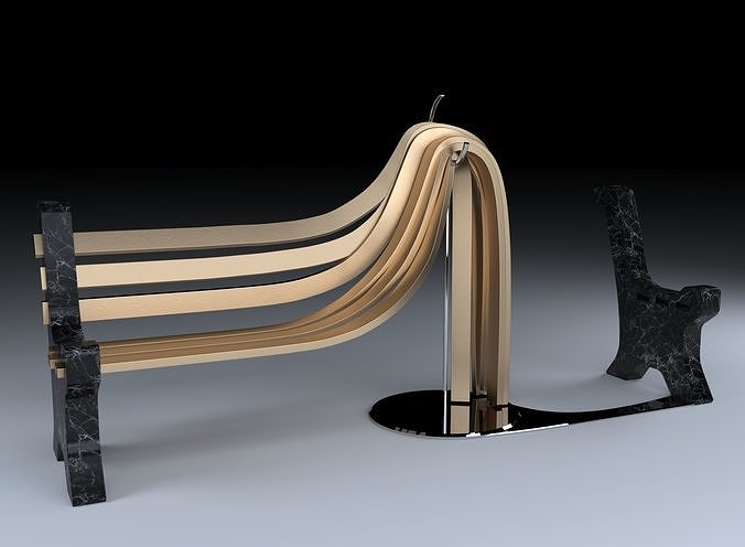 Artistic Bench Figure 3D model | CGTrader