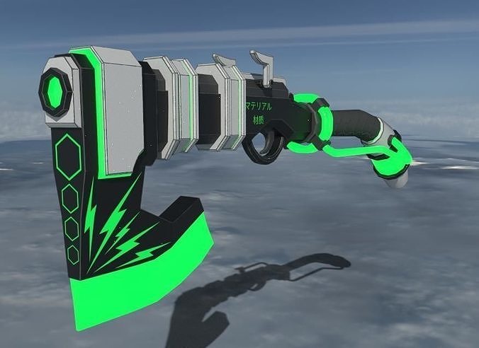 3D model Axegun sci-fi axe VR / AR / low-poly | CGTrader