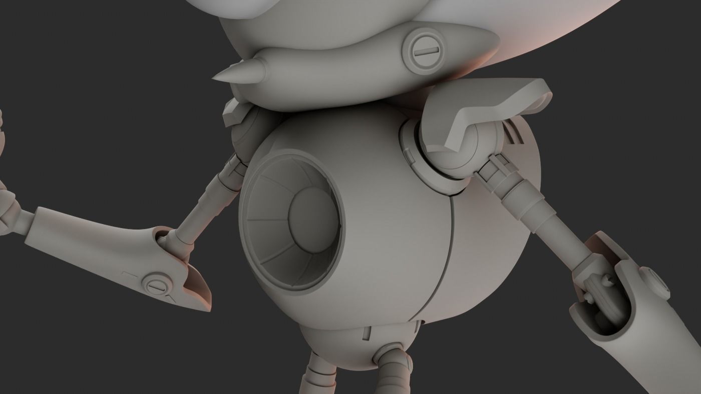 Metal Sonic RIG free 3D model rigged | CGTrader