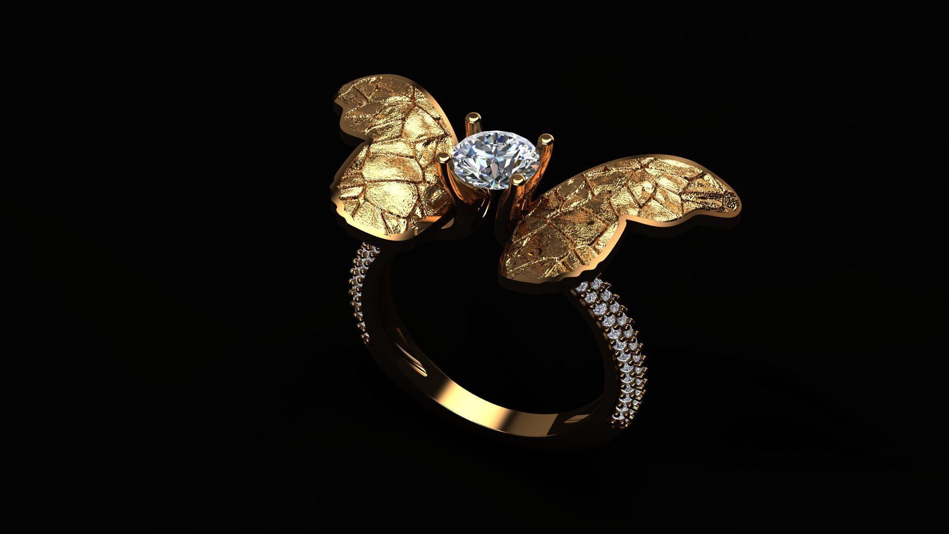 butterfly ring 3D model 3D printable | CGTrader
