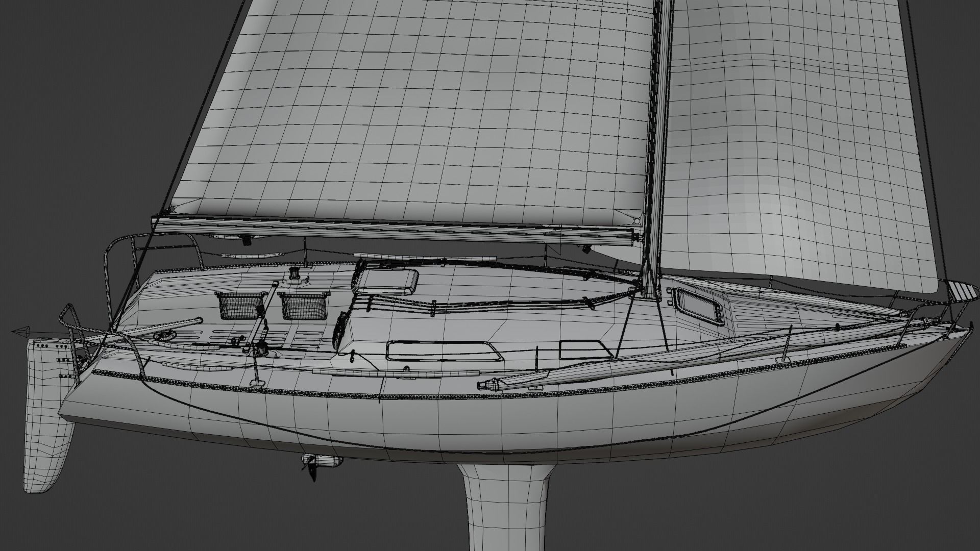 Sailing Yacht - Mumm 36 - Blender OBJ FBX 3D model rigged | CGTrader