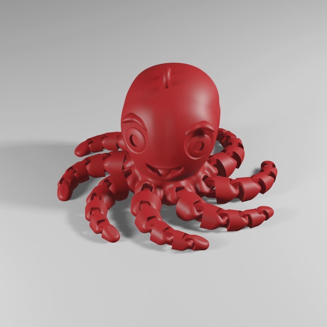 Happy Octopus 3D model 3D printable | CGTrader